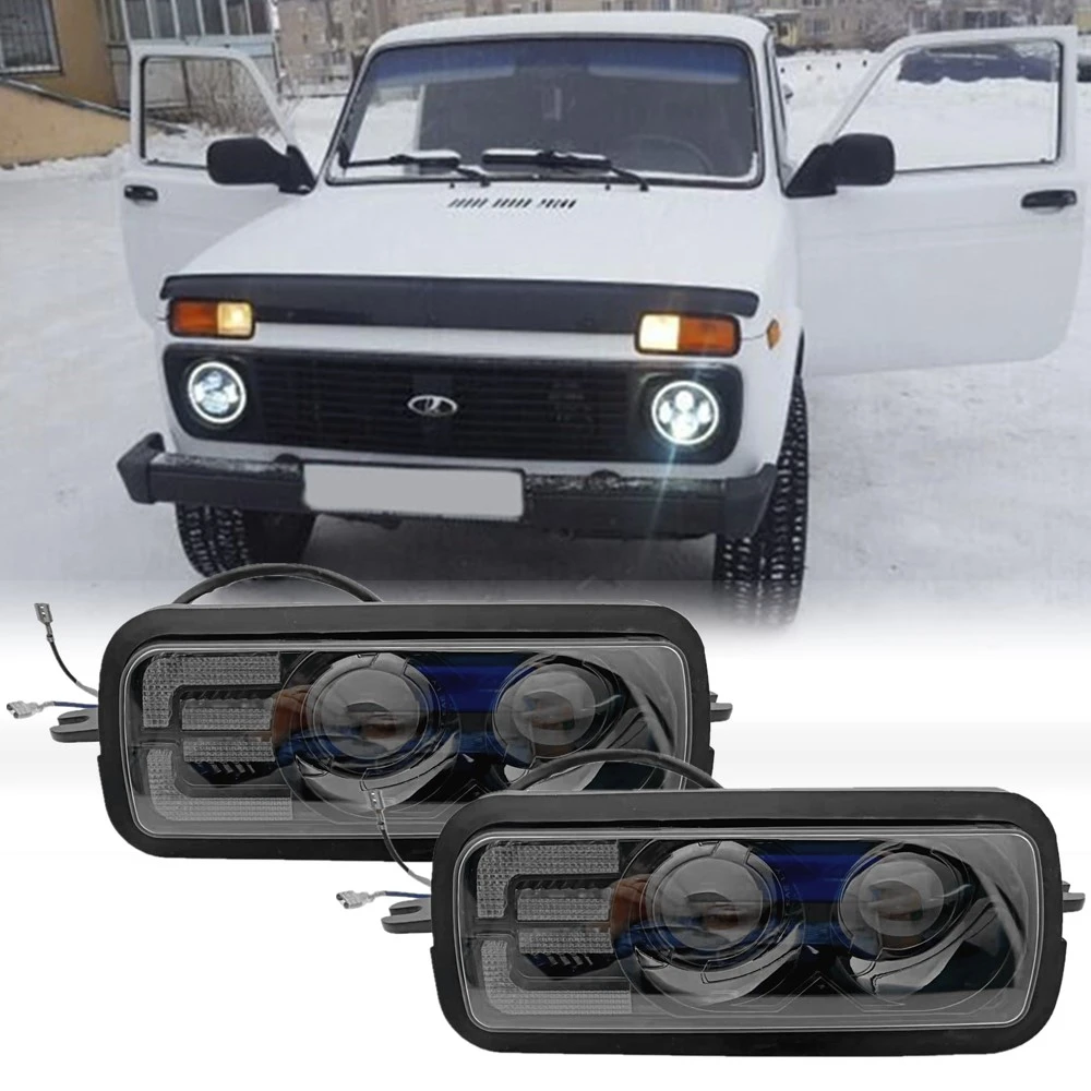 2pc Car Led DRL Light For Lada Niva 4x4 1995-2021 Accessories Fog Lamp ...