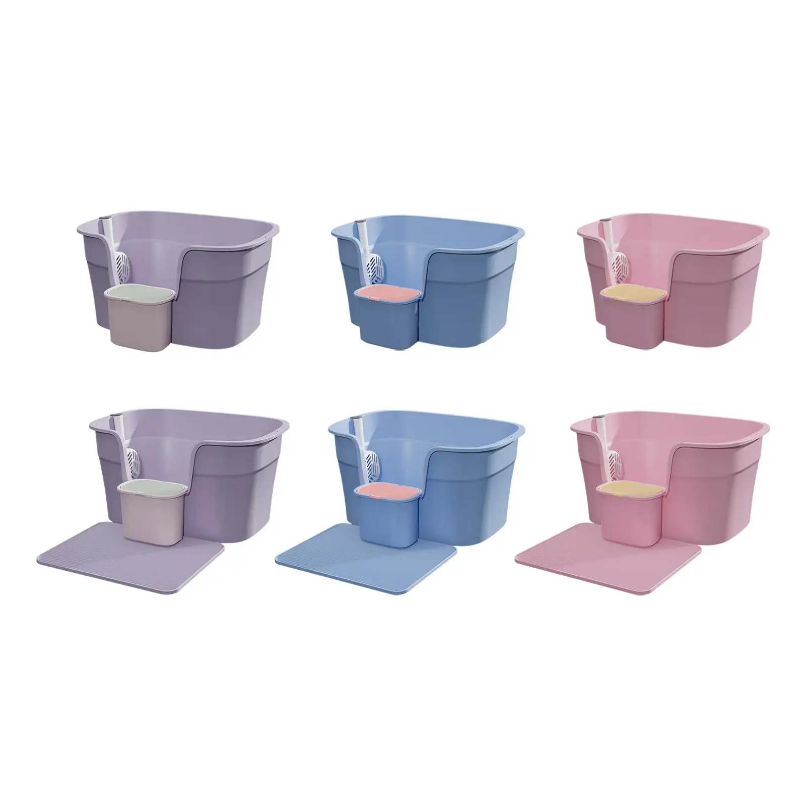 Cat-Litter-Box-Semi-Closed-Cat-Litter-Container-Cat-Sand-Basin-Cat-Sand ...