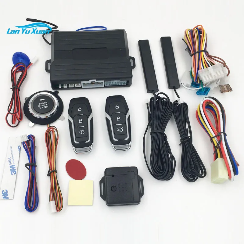 Auto-PKE-engine-push-start-stop-passive-keyless-entry-car-alarm-system ...