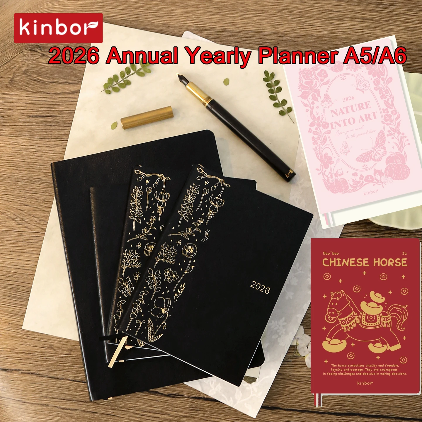 NEW 2026 Kinbor Planner A5/A6 Full Year Journal With 52g Bachuan Paper ...