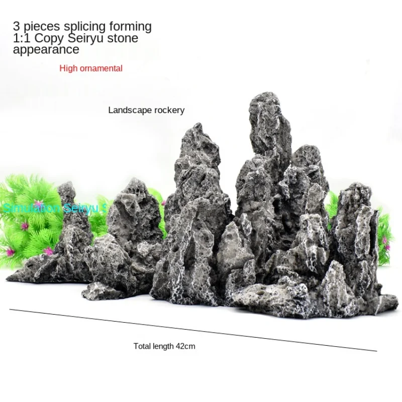 1-piece-resin-large-small-size-rockery-stone-fish-tank-landscaping ...