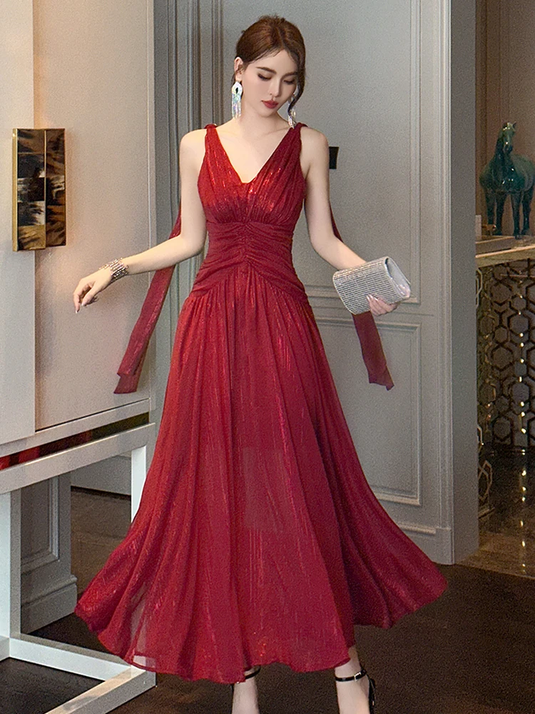 New-French-Celebrity-Evening-Prom-Dresses-Women-Elegant-Fairy-Ribbon ...