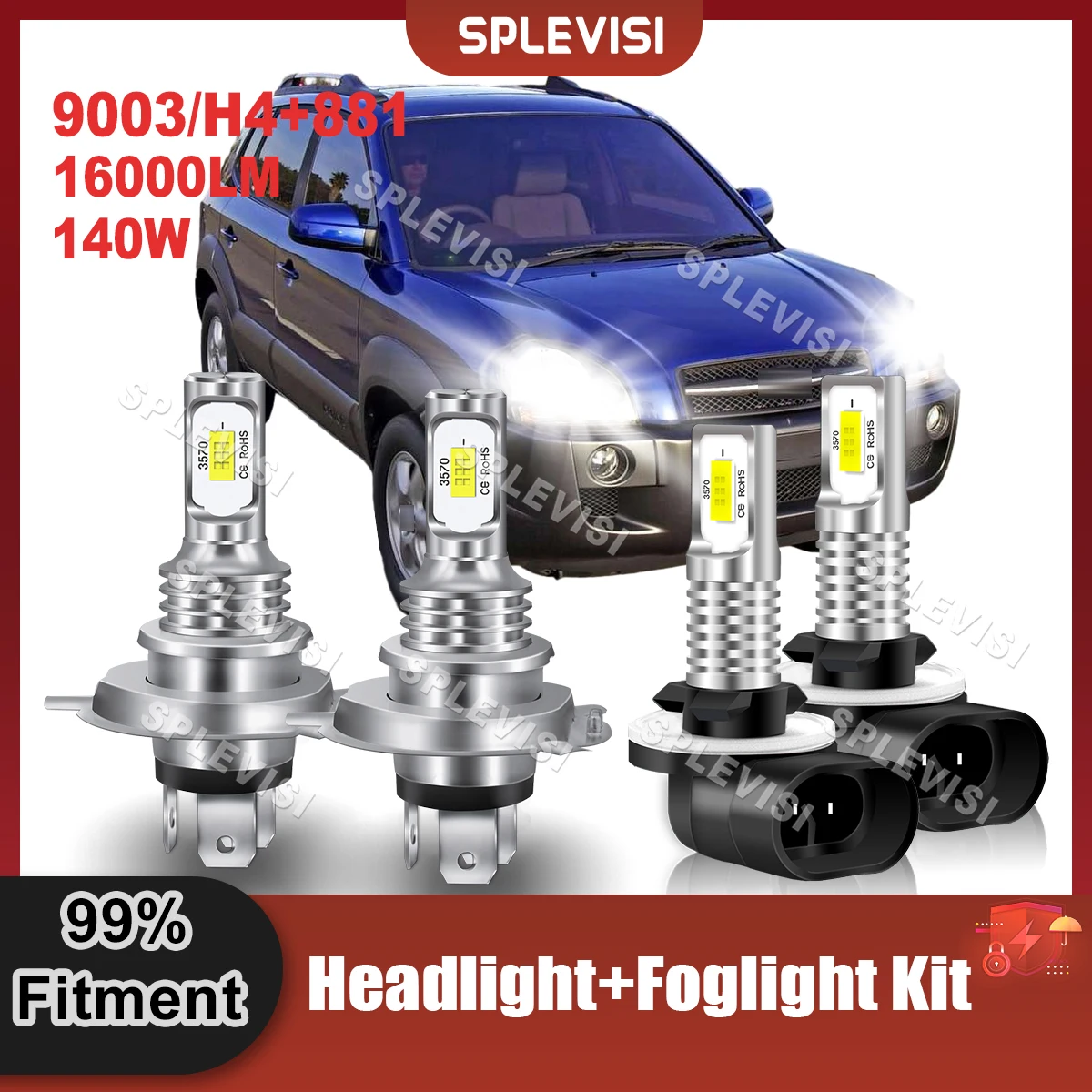 Xenon-White-LED-Headlight-H4-9003-High-Low-Beam-881-Foglamp-Compatible ...