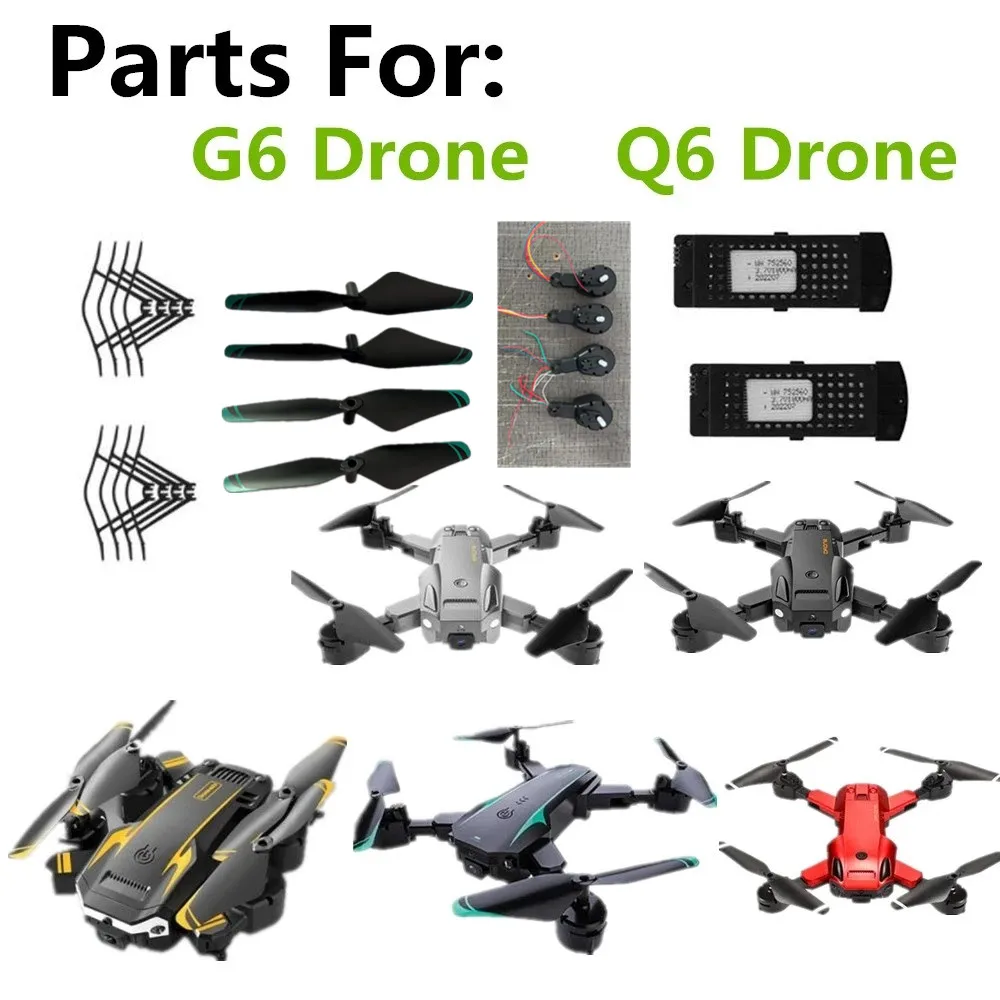 G6 Drone Propeller Blades Maple Leaf Battery 3.7v 1800 mAh Q6 RC Drone Battery Spare Parts G6 ...