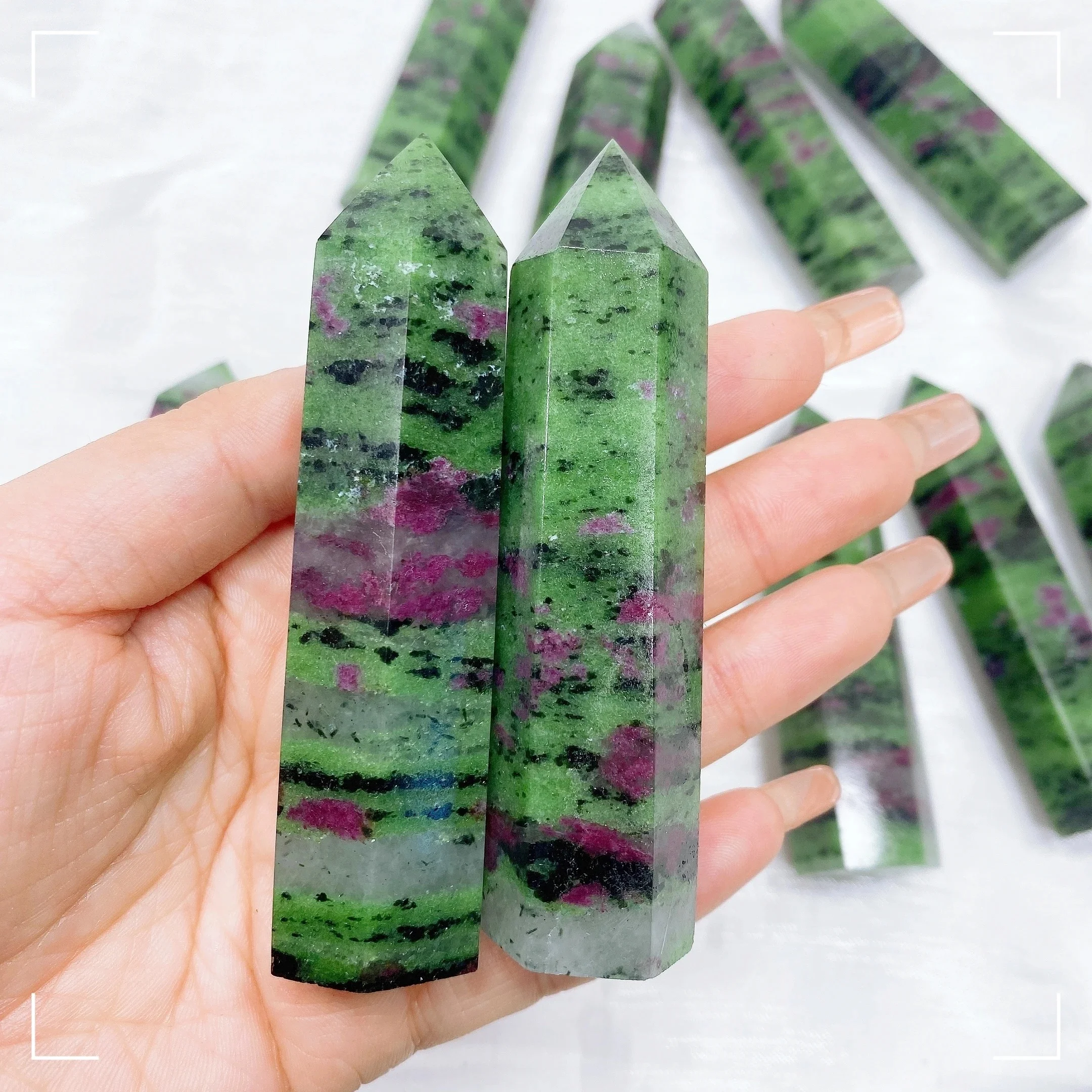 Natural-Ruby-Zoisite-Tower-Obelisk-Green-Quartz-Tower-Crystal-Reiki ...