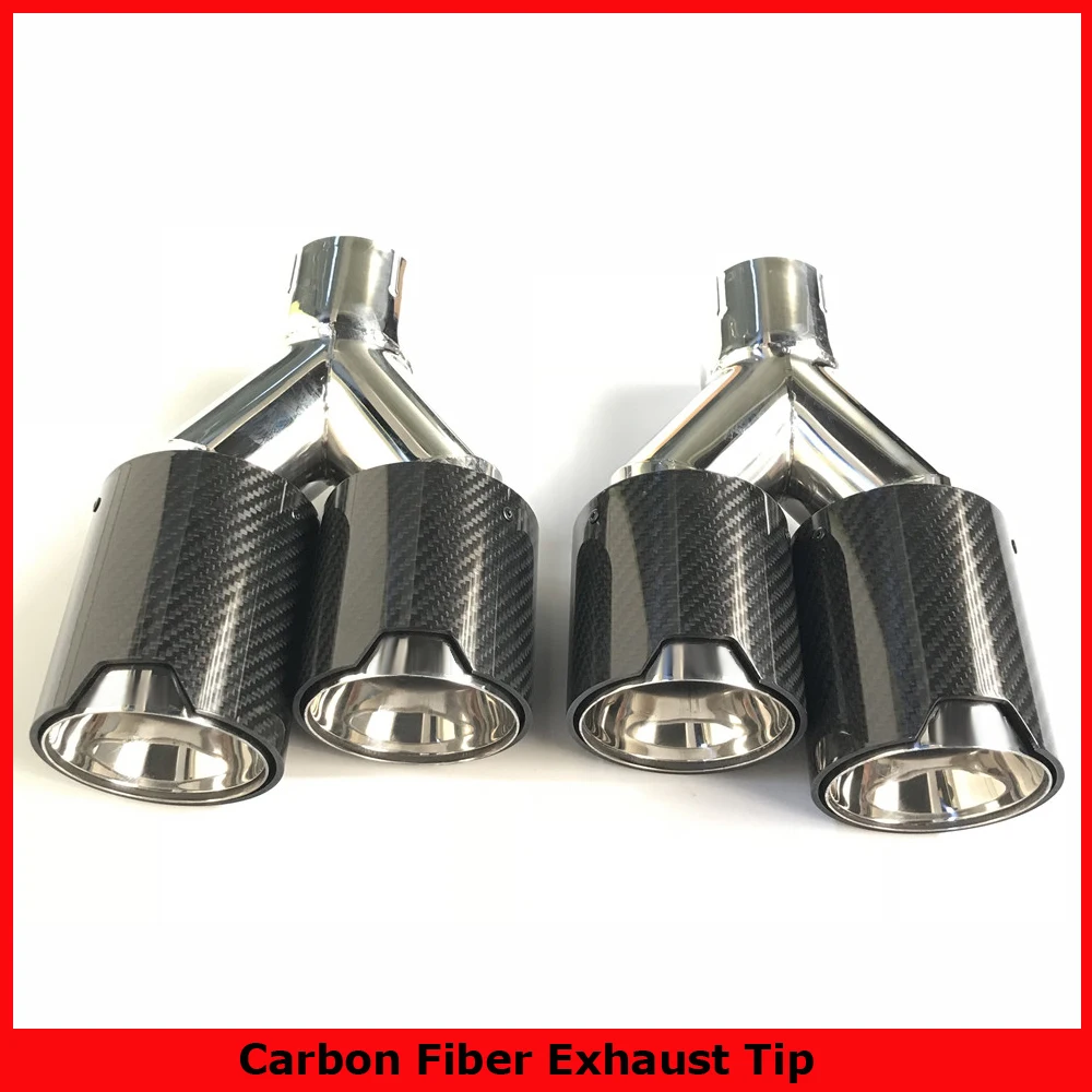 1-Pair-Dual-Muffler-Tips-Universal-M-Performance-Carbon-Fiber-M-Logo ...