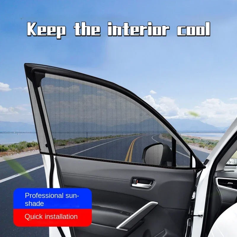 Universal Car Sunshade UV Protection Curtains Sun Shield Cover Double ...