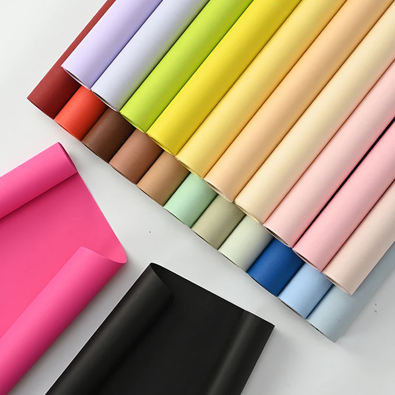 58CMx7-2-Meter-Waterproof-Flower-Wrapping-Paper-Roll-Solid-Color ...