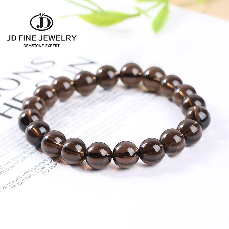 JD-Bracelet-en-perles-de-Quartz-fum-naturel-hommes-femmes-th-marron ...
