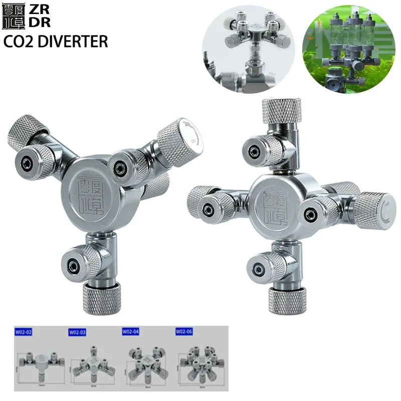 ZRDR fish tank multi-channel CO2 splitter distributor metal aquarium ...
