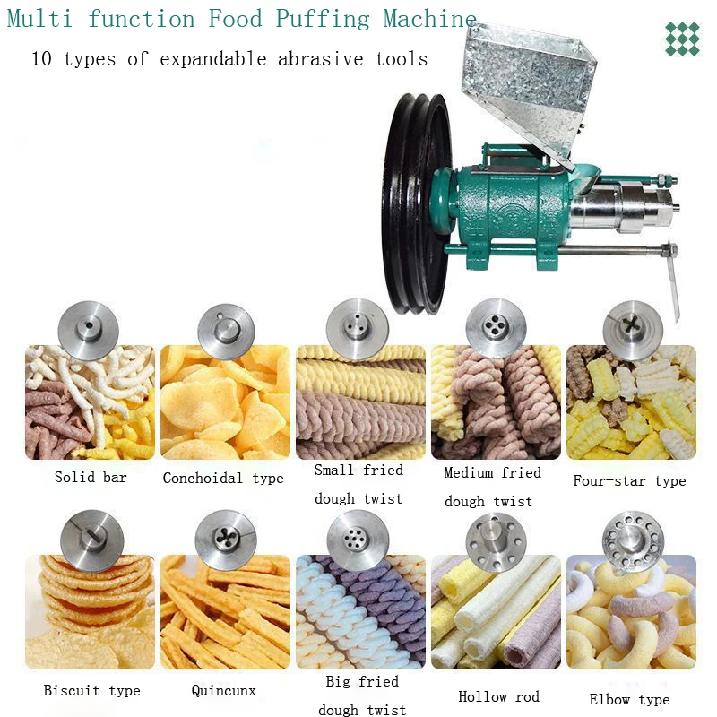 Commercial Snack Extruder 10 Use Corn Rice Food Puffing Machine Twisted ...