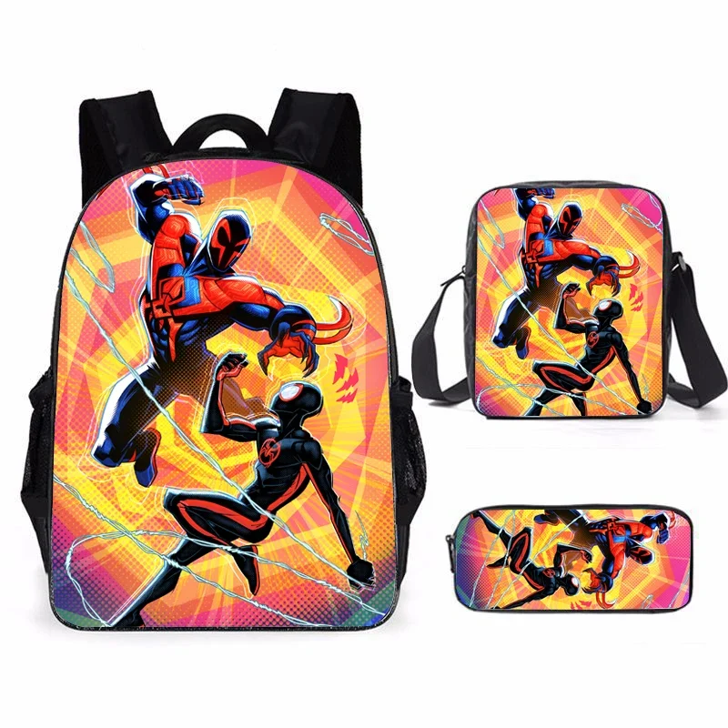 3Pcs-Set-Mochila-Spider-verse-Travel-Backpack-School-Bags-Teenager-Boys ...