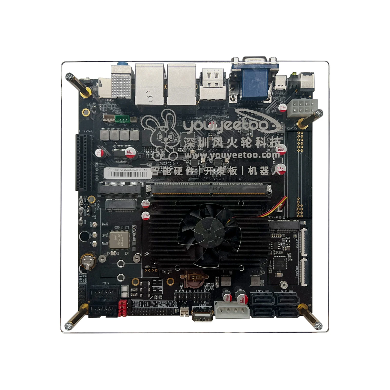 Acrylic Case for ITX-3588j Rockchip RK3588 8K AI MainBoard