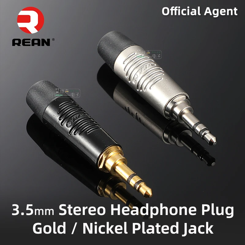 NEUTRIK's REAN jack 3.5mm Headphone Stereo Plug 1/8" Metal Shell Gold ...