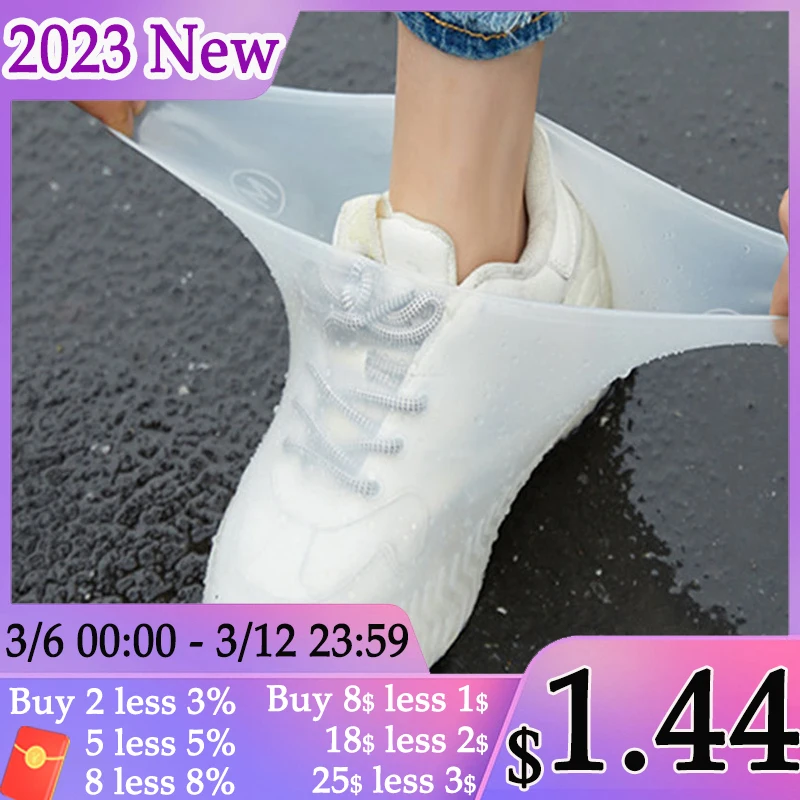 Thicken Silicone Rain Boots Waterproof Shoe Cover Foot Wear High ...
