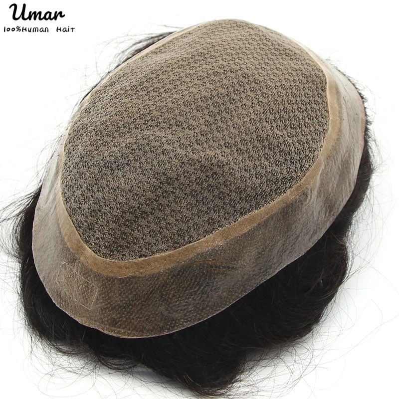 Perruque En Soie Avec Poly Autour Du Cuir Chevelu Pour Homme, Postiche ...