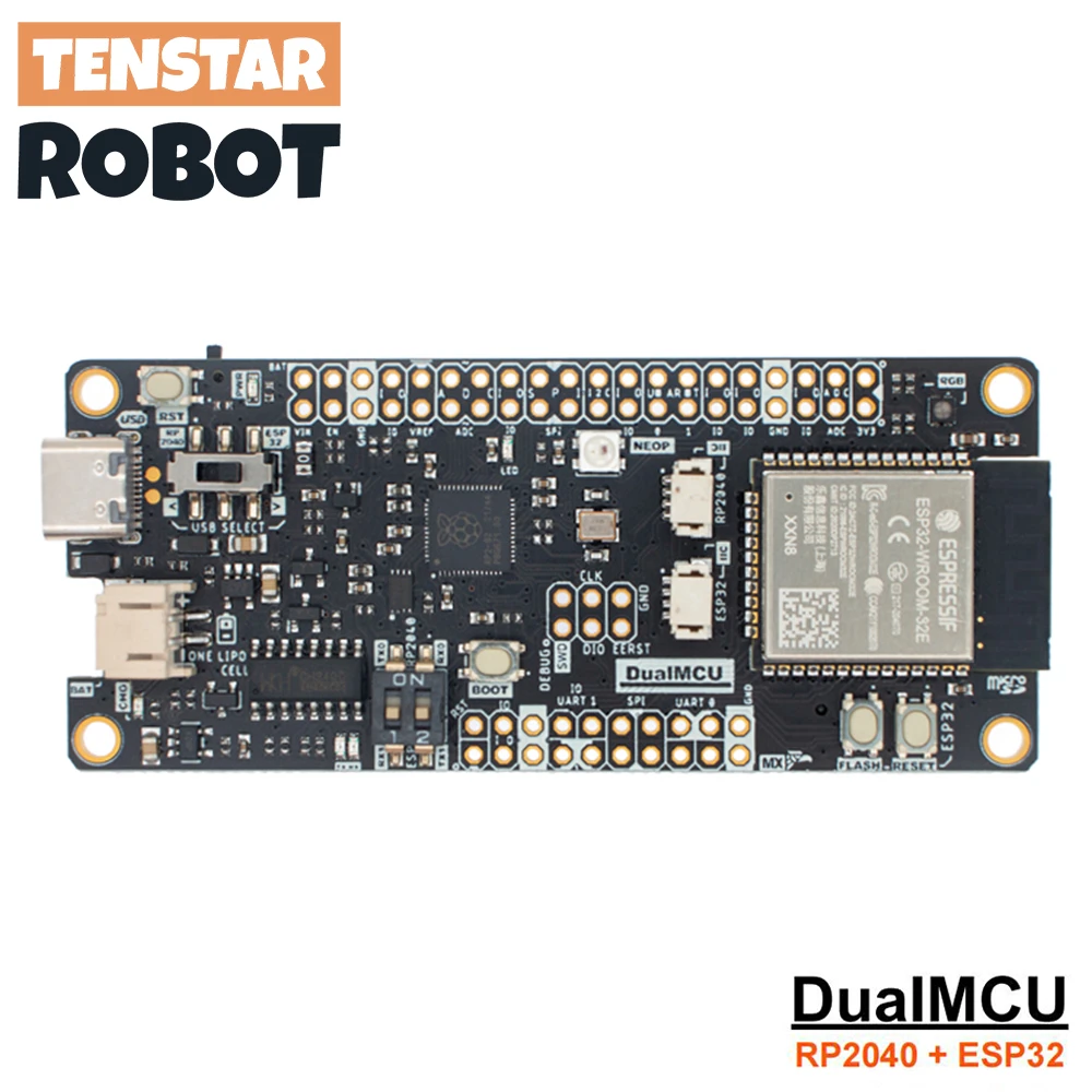 Placa de desarrollo DualMCU ESP32 + RP2040, Dual Core, 32 bits, ARM, Internet, microcontrolador ...