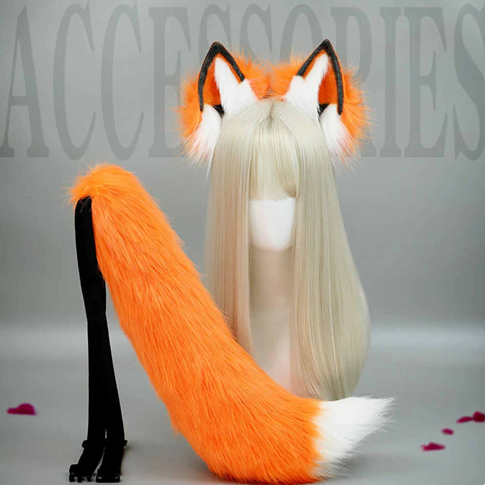 Furry COS Anime Beast Animal Ears Headwear Cat Fox Ear Tail Set Wolf ...
