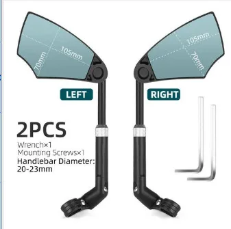 2PCS-Bicycle-rearview-mirror-mirror-360-rotating-retractable-rearview ...