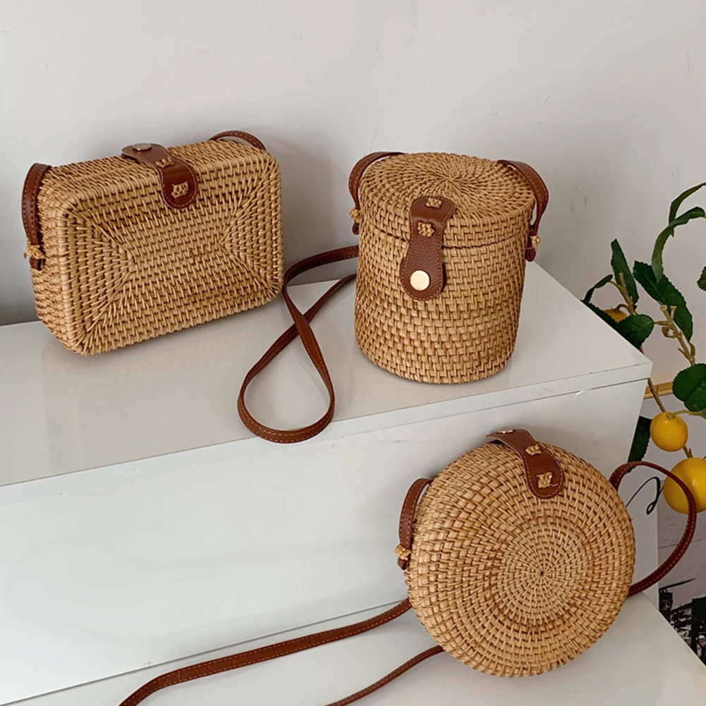 Handwoven-Crossbody-Bag-Adjustable-Strap-Rattan-Women-Handbags-Large ...