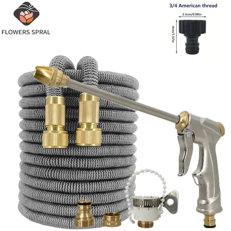 High-Pressure-Metal-Water-Gun-Adjustable-Nozzle-Retractable-Water-Pipe ...