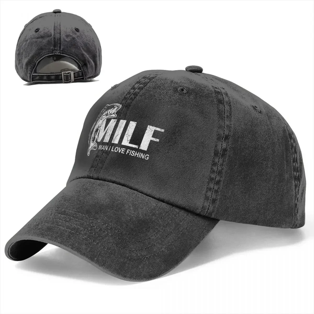 Fishing Baseball Caps Peaked Cap MILF MEME ART - Reel-Fintastic