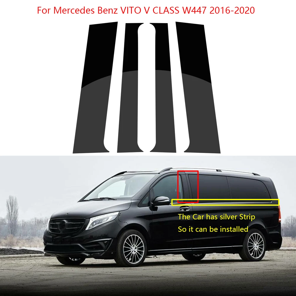 4Pcs-Car-Door-Central-Window-Middle-PC-Pillar-Stickers-For-Mercedes ...