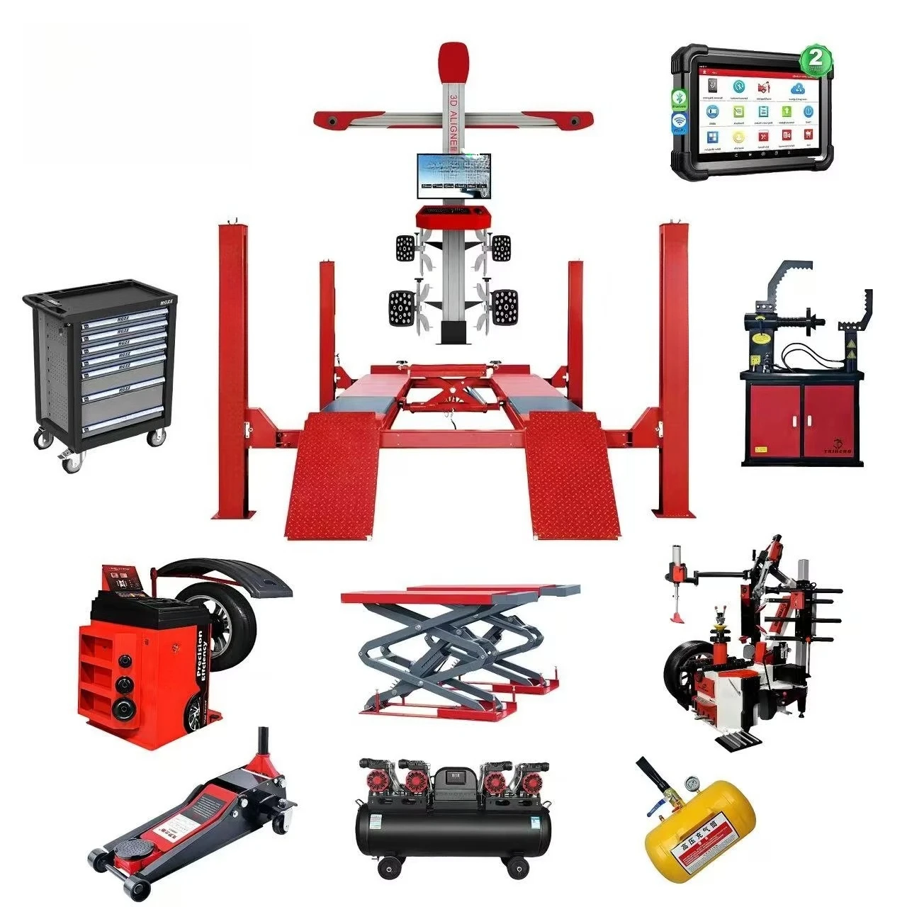 One Stop Full Set Workshop Garage Equipment Tire Solution Tyre Balancer ...