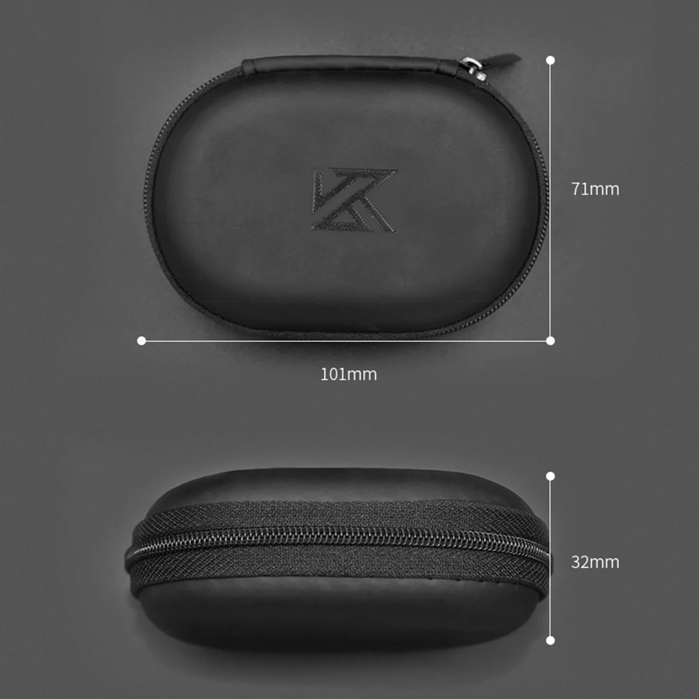 Original KZ Portable Oval Cortical Wired Bag Headphone Box Earbuds Case ...