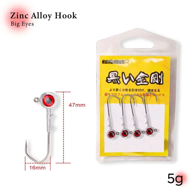 Hunthouse Fishing Hook Set Zinc Alloy With Big Eyes 5g/7g/10g/14g ...