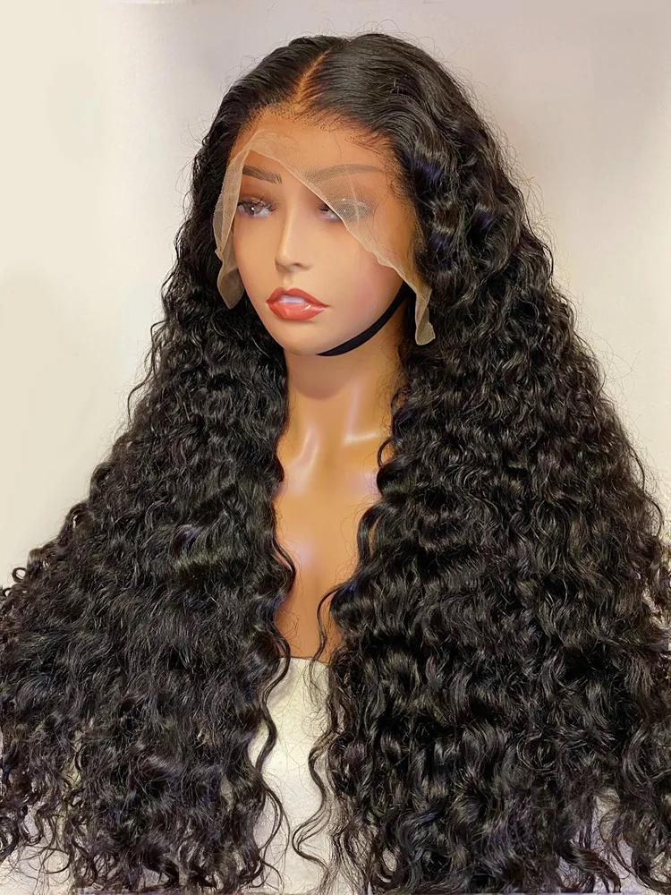 220 Density Human Hair 13x4 Deep Wave HD Lace Front Wig 30 40 Inch ...