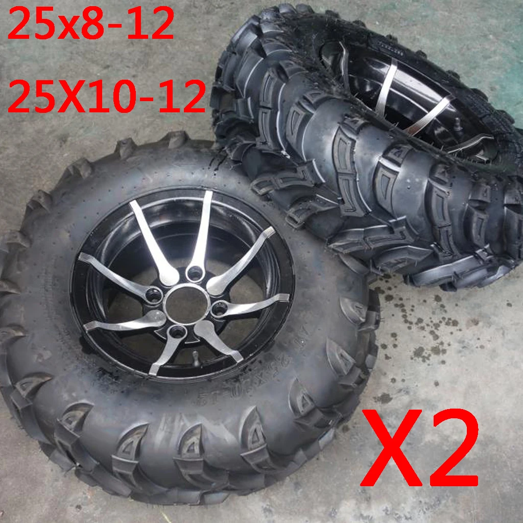 Aluminum-12-Inch-Wheel-Rim-With-Tubeless-Tire-ATV-Quad-GO-kart-Golf ...