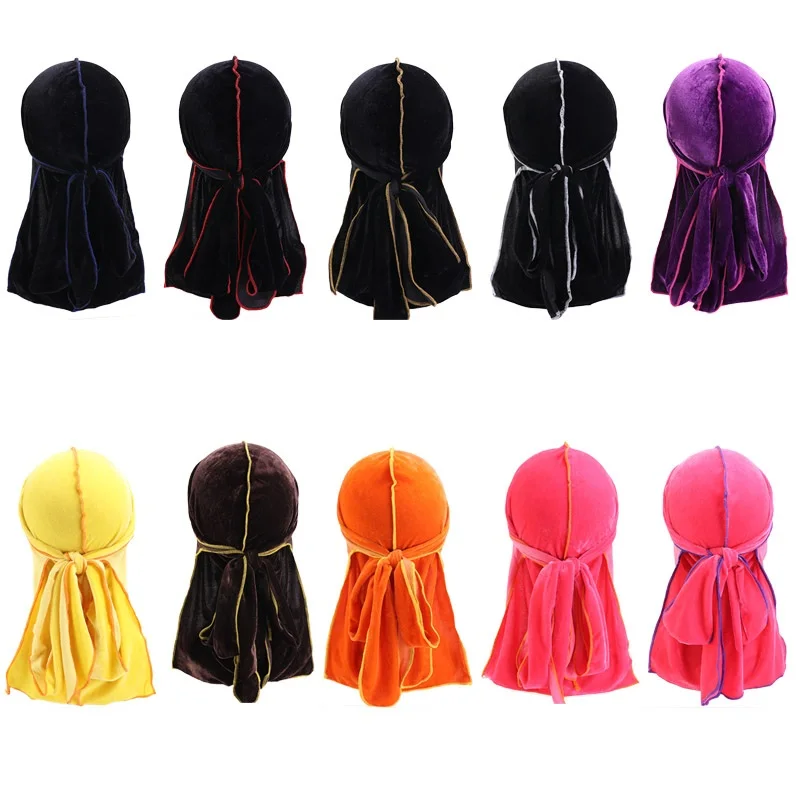 Hot New Unisex Velvet Durag Waves Extra Long Tail and Wide Straps for ...