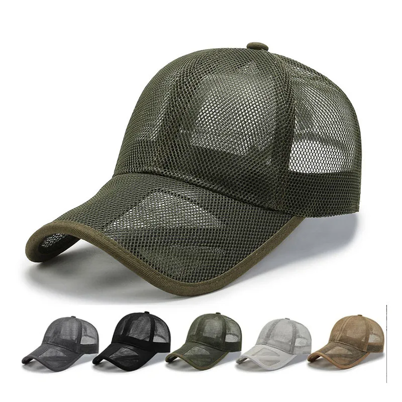 Breathable-Men-Women-Fashion-Adjustable-Sun-Protection-Caps-Full-Mesh ...