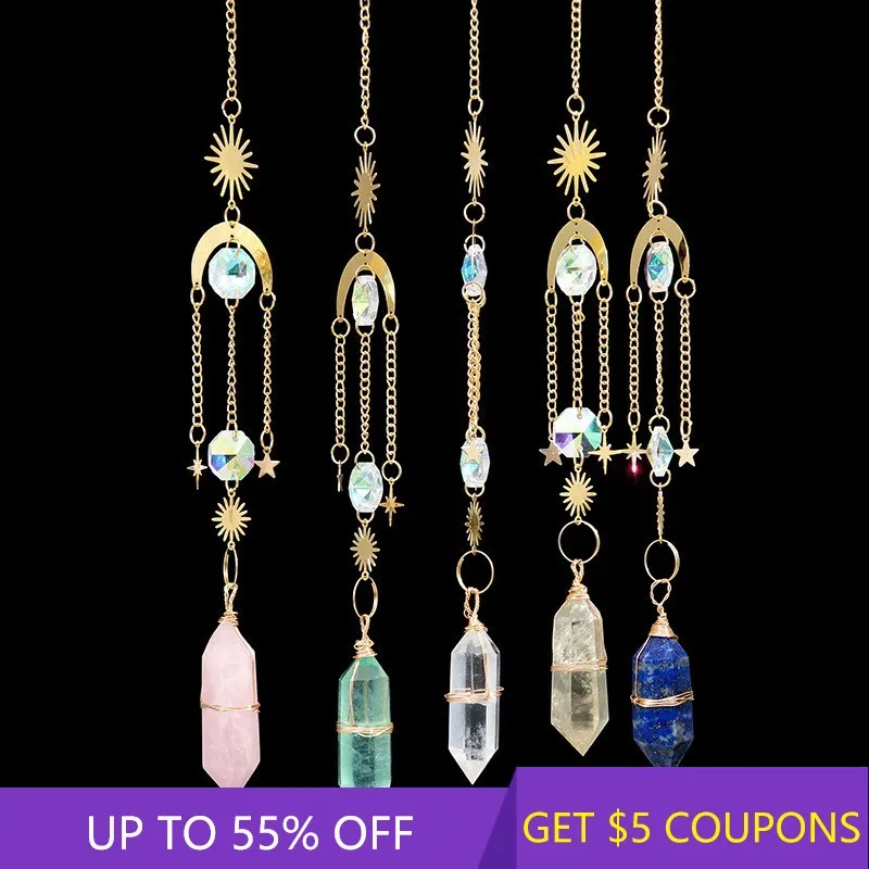 AAA-Natural-Quartz-Wind-Chime-Pendant-Crystal-Point-Wand-Pendulum ...