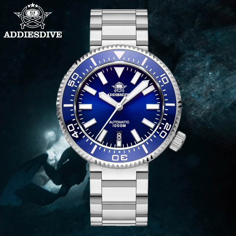 ADDIESDIVE Luminous Diving Watch Sapphire Glass 1000m Waterproof ...