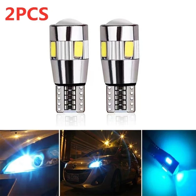 2x-Car-5W5-LED-Bulb-T10-W5W-LED-Signal-Light-Canbus-12V-6000K-Auto ...