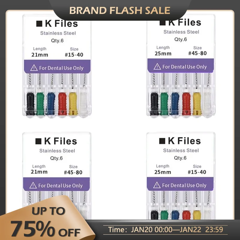 Denspay-6Pcs-Pack-Dental-Hand-Use-K-Files-21cm-25mm-Stainless-Steel ...