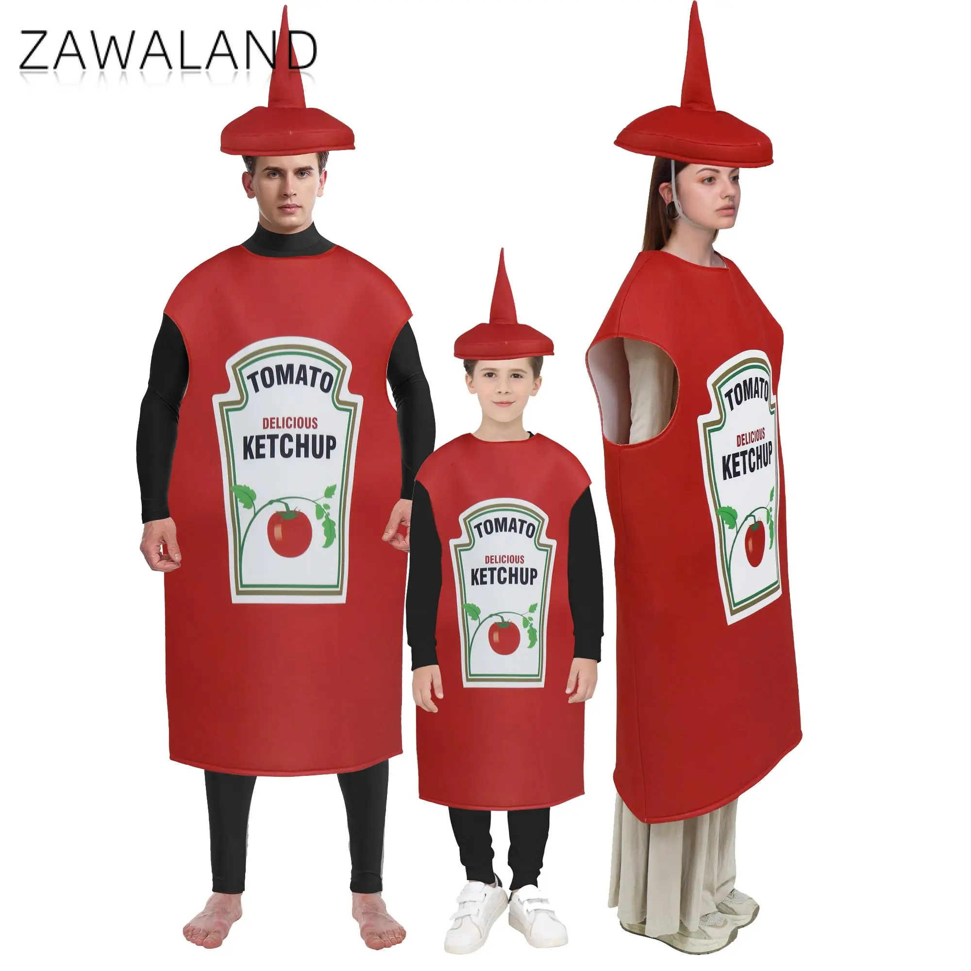Zawaland-Red-Tomato-Delicious-Ketchup-Costume-Adult-Boy-Girl-Funny ...