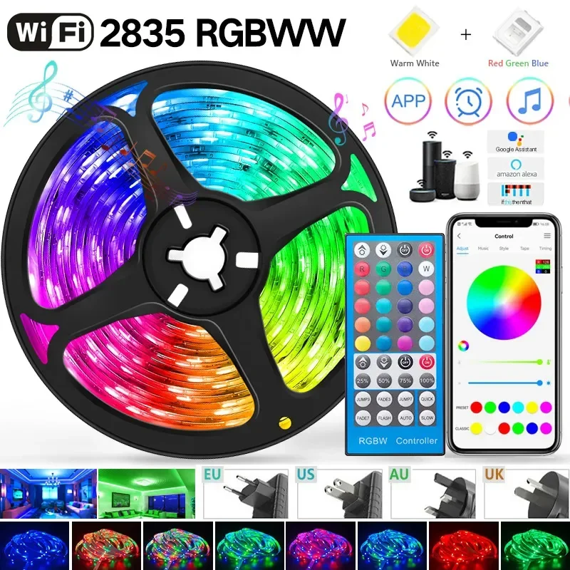 RGB-LED-Strip-Lights-5050-Rgbww-Rgbw-Luces-Led-Light-Strips-DC12V ...