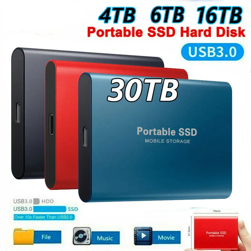 High Speed Ssd Hard Disk 2tb 4tb 6tb 8tb Ssd External Hard Drive Mobile ...