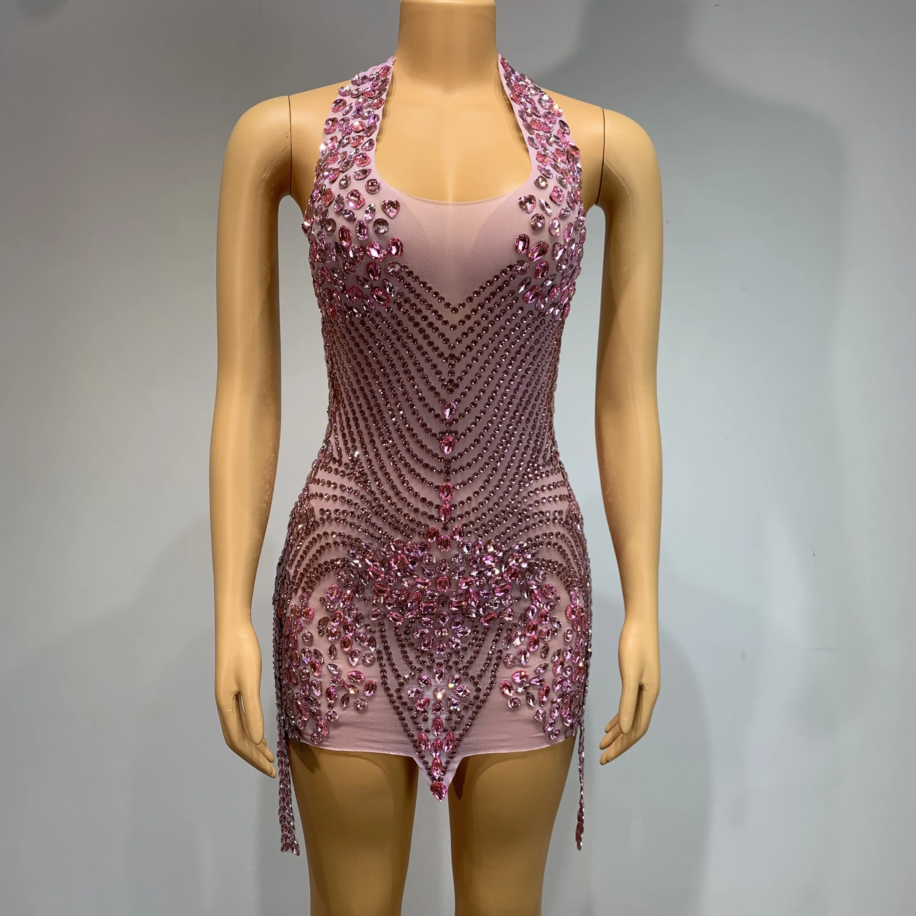 Sparkly-Crystals-Diamonds-Sexy-Backless-Halter-Thight-Luxury-Mini-Prom ...