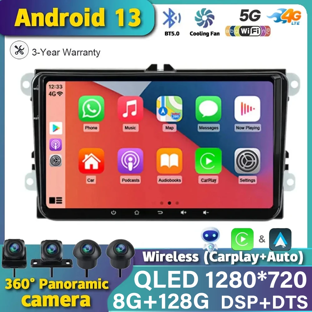Android-13-Car-Radio-Player-For-VW-Volkswagen-Golf-Polo-Tiguan-Passat ...