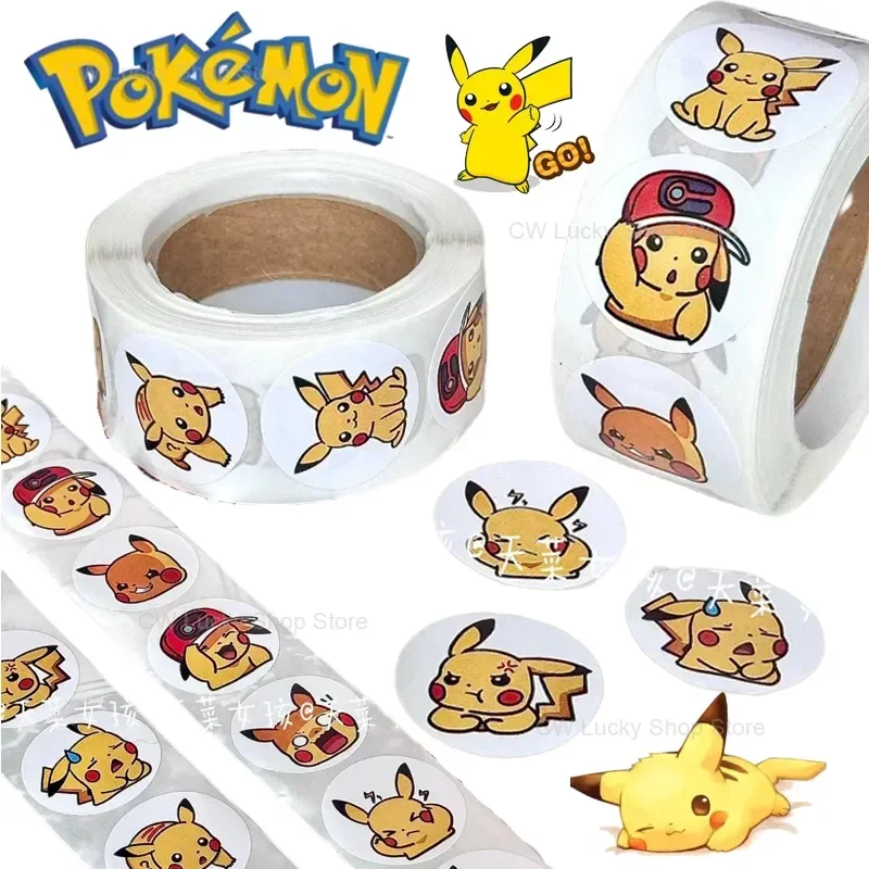 500pcs Pokemon Sticker Pikachu Cartoon Children Sticker Label 2.5cm DIY ...