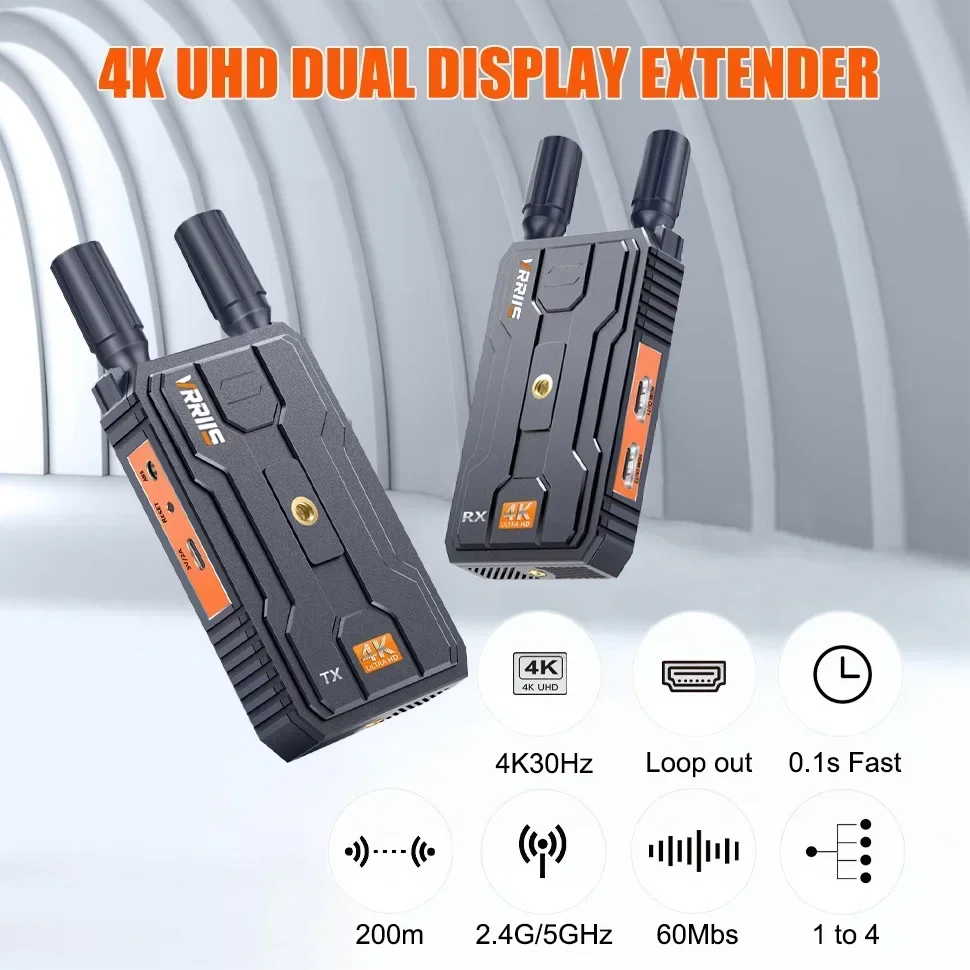 4K-Wireless-HDMI-Extender-Video-Transmitter-and-Receiver-5GHz-200m ...