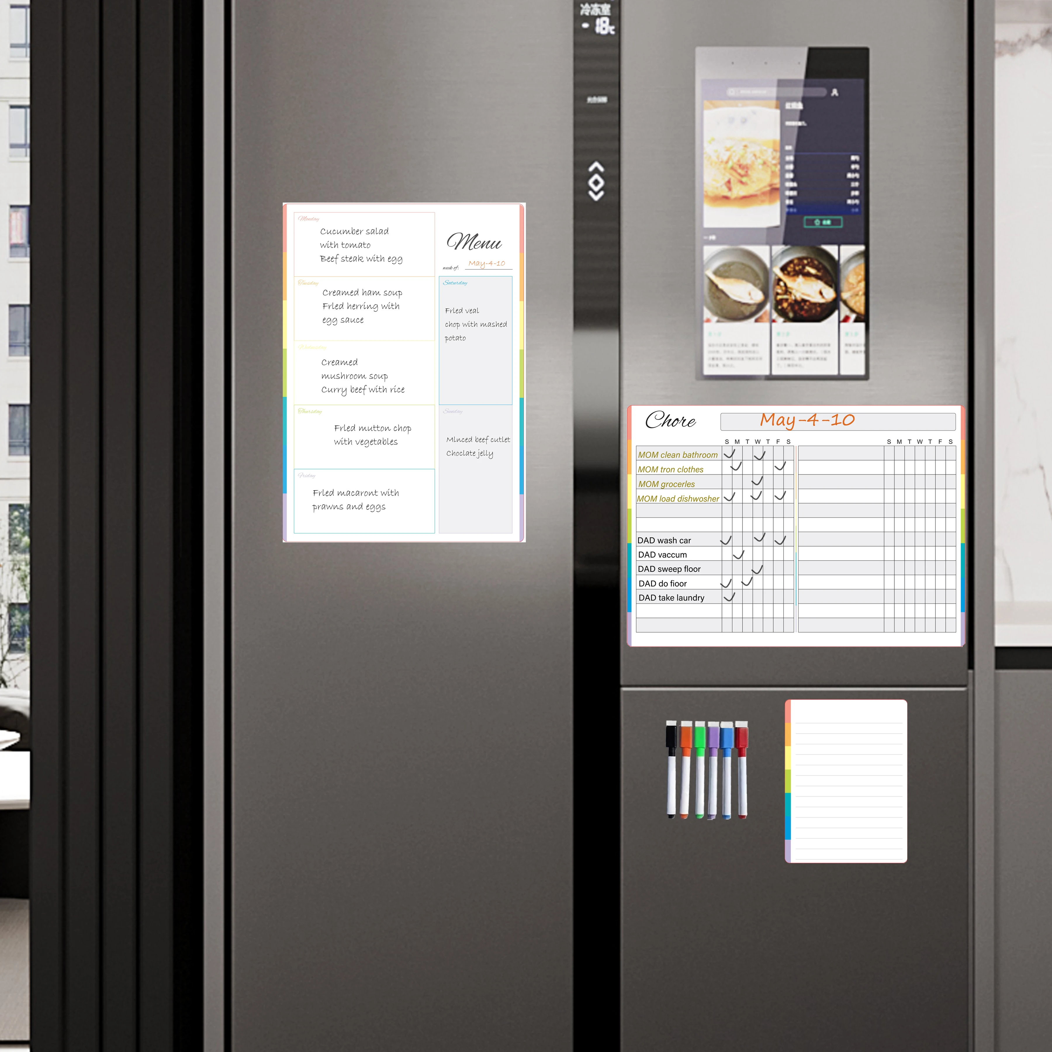 Magnetic-Dry-Erase-Chore-Chart-and-Menu-Board-for-Fridge-Chore-Chart ...