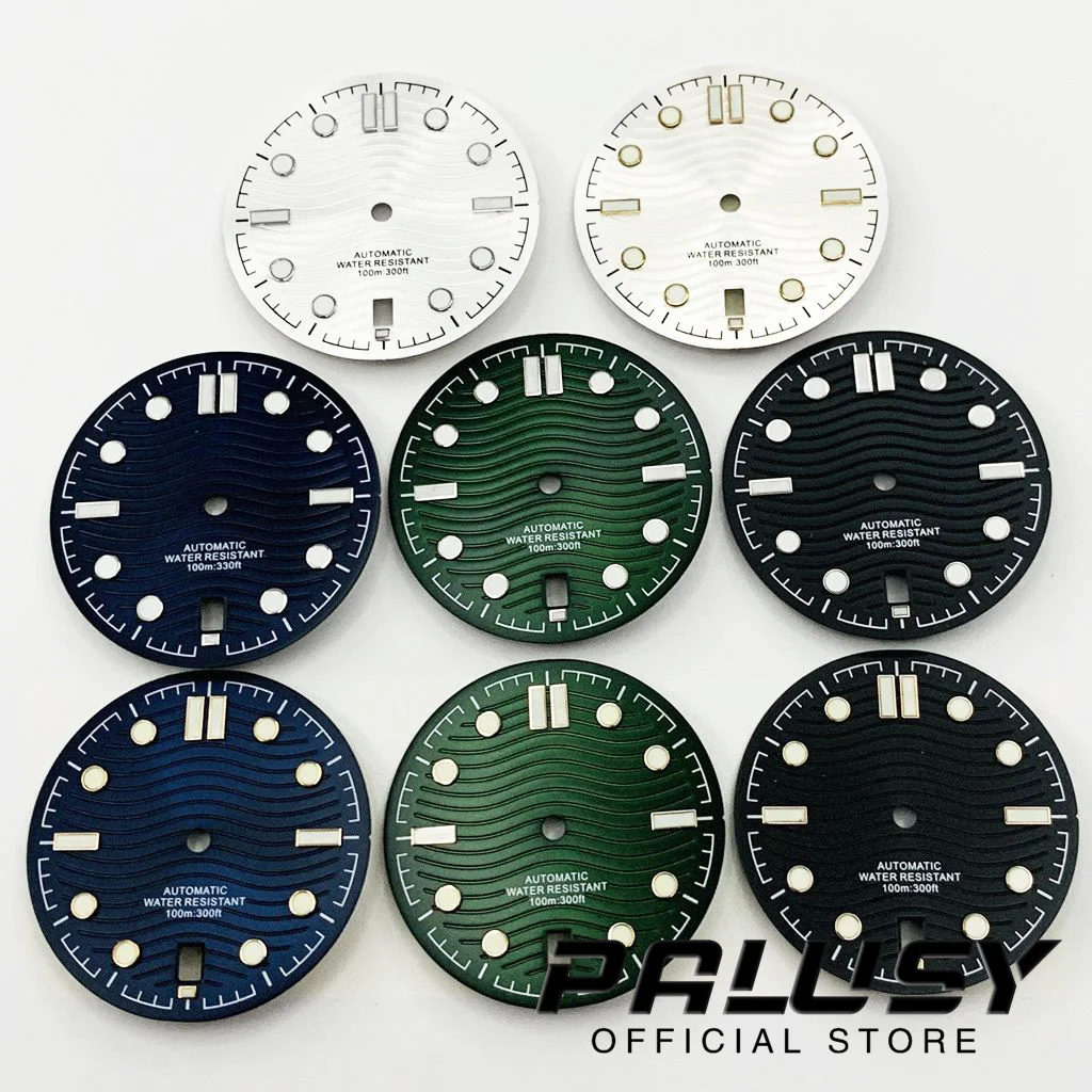 31mm-NH35-Black-White-Blue-Watch-Dial-Luminous-6-o-clock-Date-Window ...