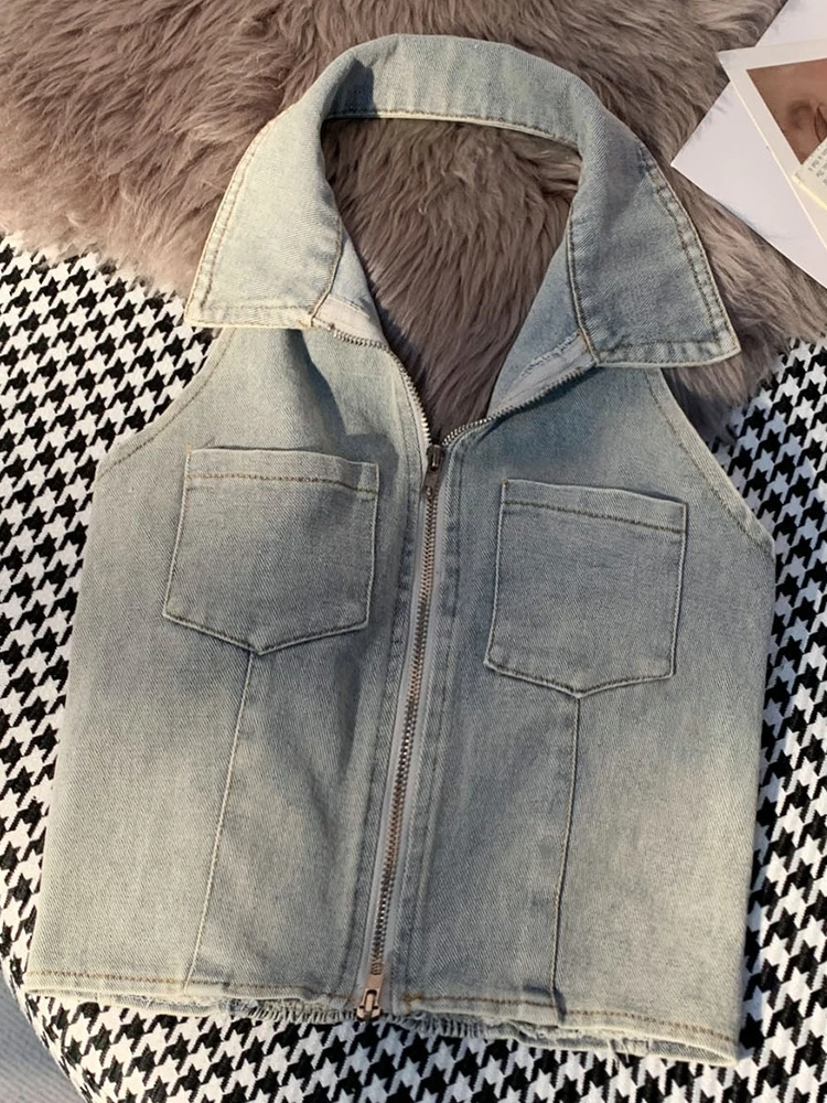 Women-Denim-Tank-Tops-Sexy-Backless-Cool-Halter-Neck-Zipper-Up-Pocket ...