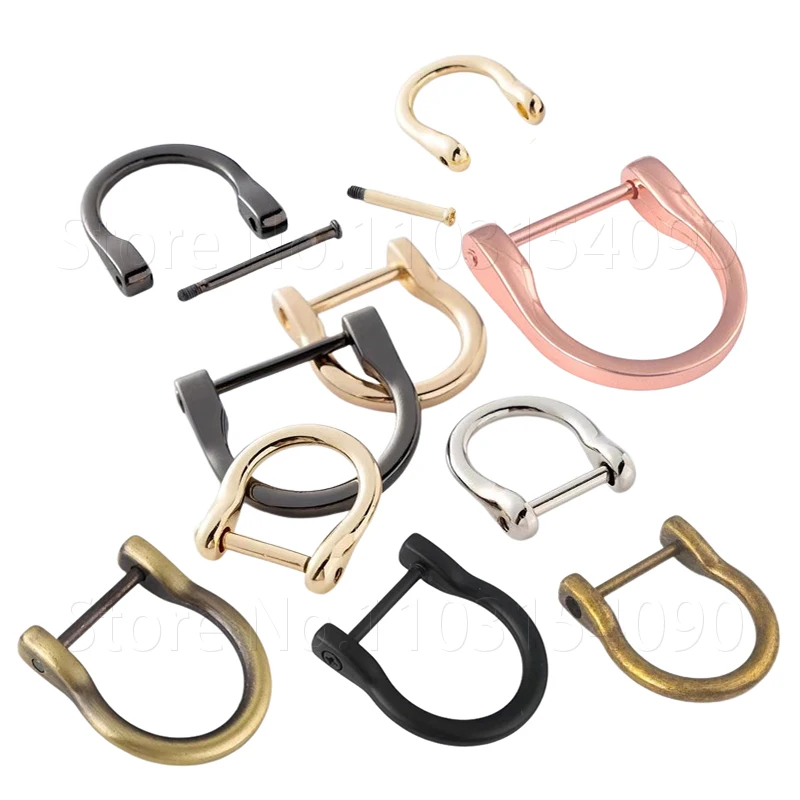 2Pcs Metal Detachable removable open screw D Ring buckle shackle clasp ...