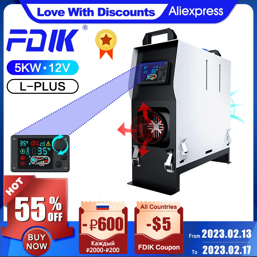 FDIK 올인원 디젤 주차 히터, 휴대용 차고 난방 팬 노브 스위치 히터, 5 kw12 v, 에버스패커 PK LF Bro|난방 ...